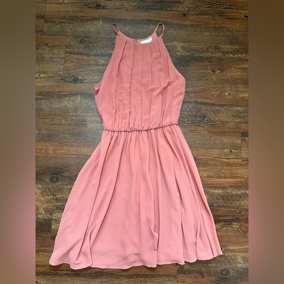 Lush | Dresses | Lush Pink Pleated Halter Dress | Poshmark